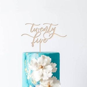 Twenty Five Cake Topper, 25 Cake Topper, 25th Cake Topper. Happy 25th ...