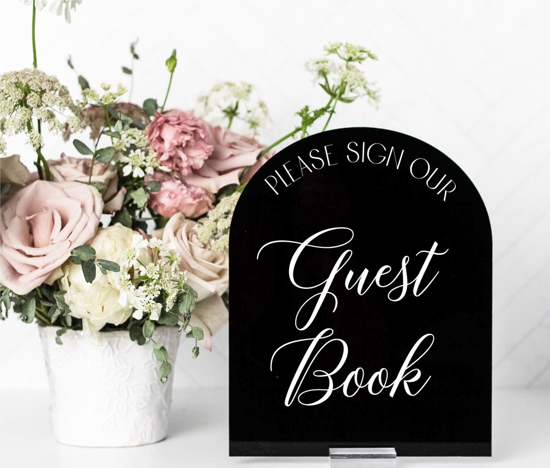 Please Sign Our Guestbook Sign, Wedding Guestbook Acrylic Menu ...
