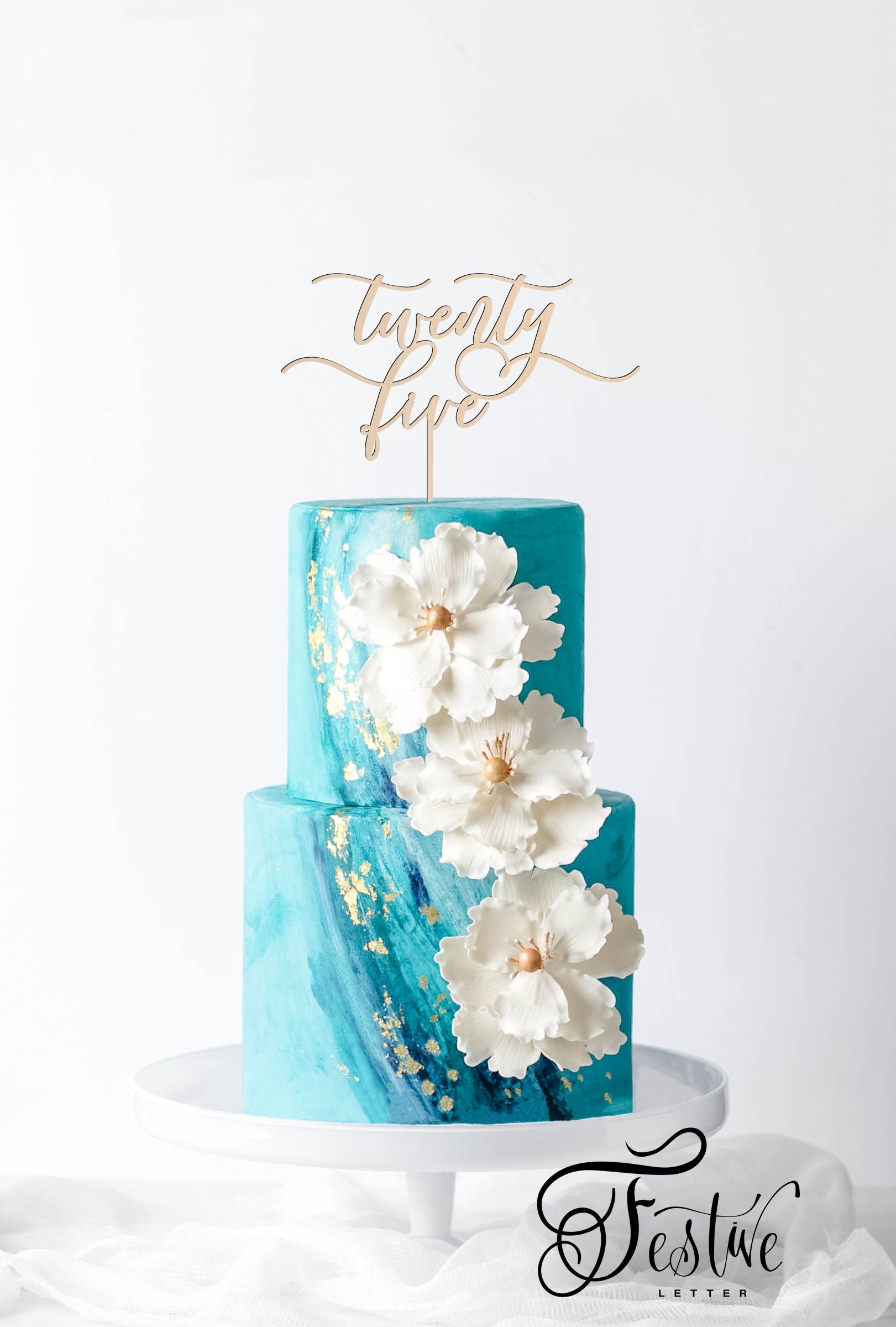 Twenty Five Cake Topper, 25 Cake Topper, 25th Cake Topper. Happy 25th ...