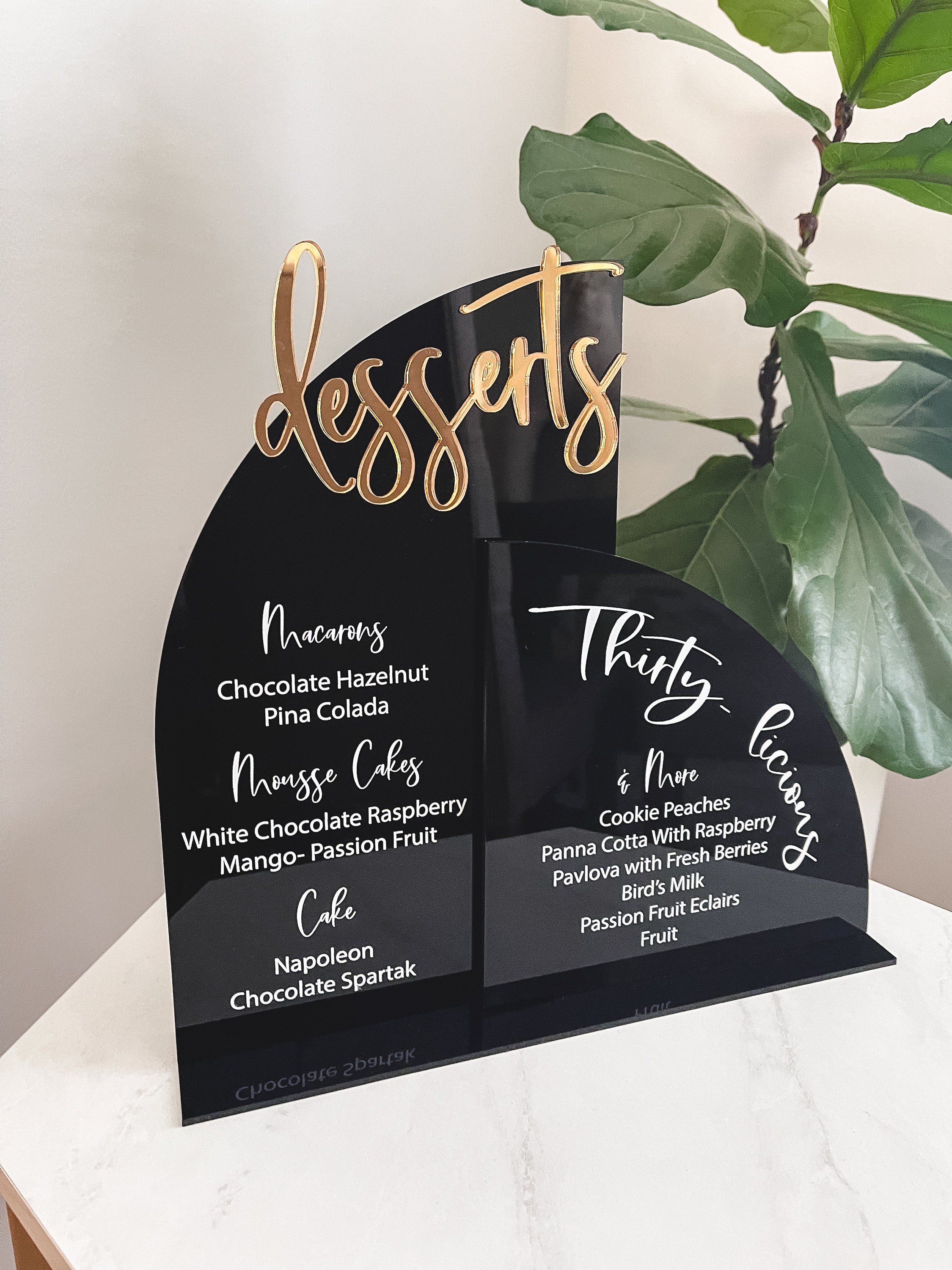 Wedding Sweets Sign Wedding Desserts Menu Arch Shape Menu - Etsy