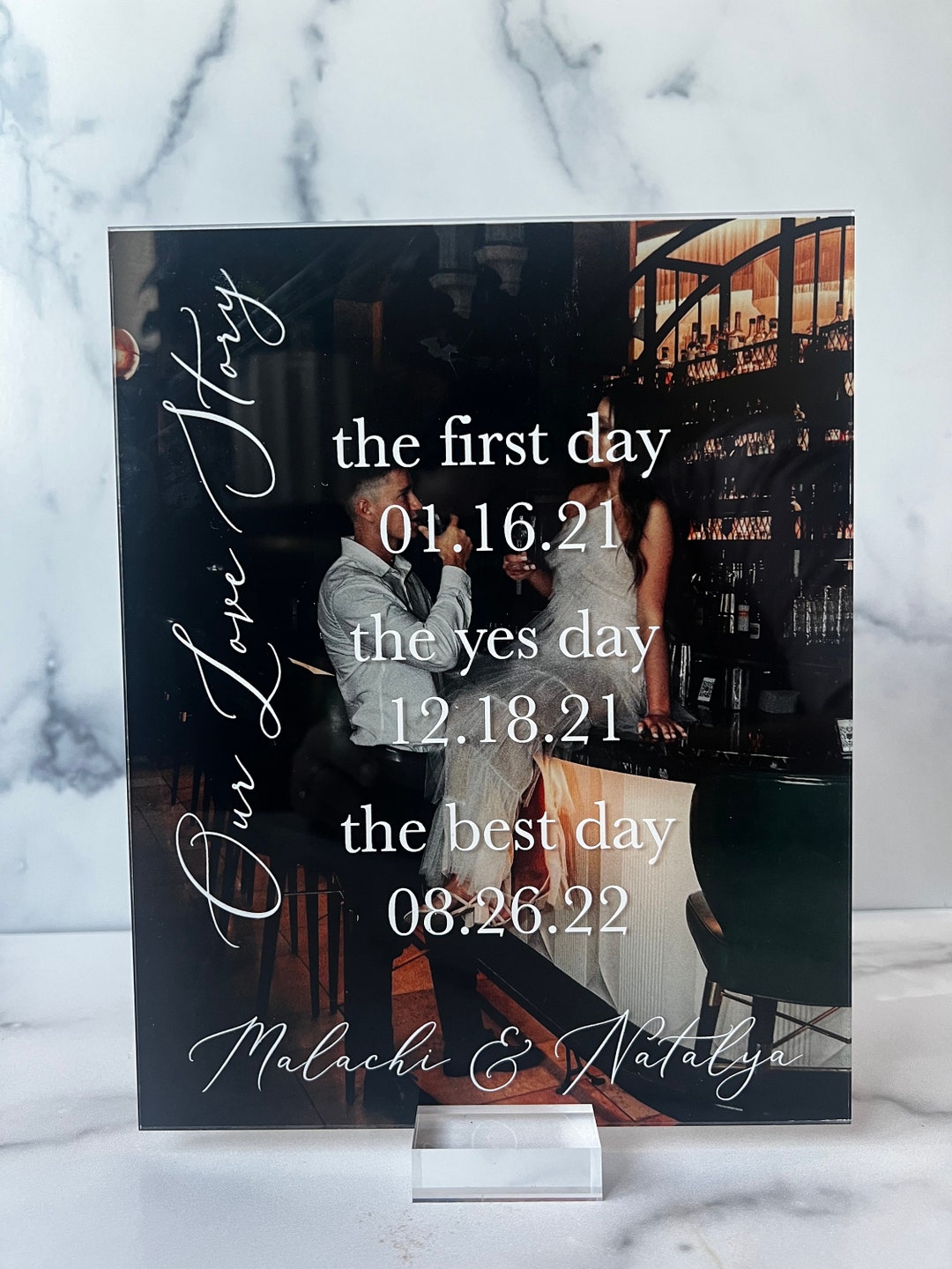 Our Love Story the First Day, the Yes Day, the Best Day, Custom Acrylic ...