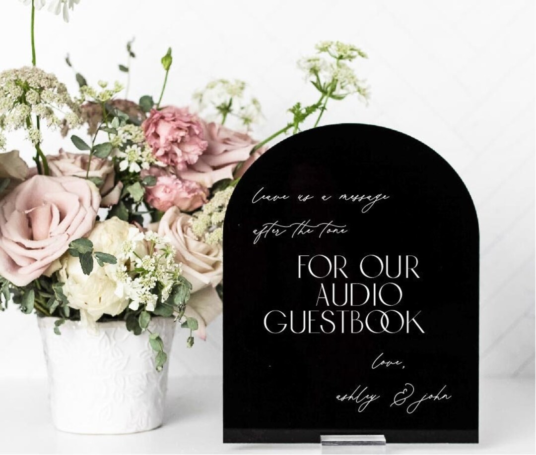 Audio Guestbook Acrylic Sign | Audio Guestbook Sign | Guestbook Sign ...