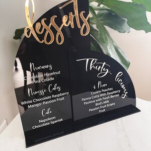 Wedding Sweets Sign, Wedding Desserts Menu, Arch Shape Menu, Modern ...