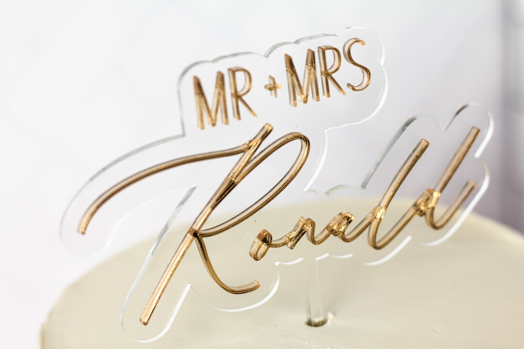 Modern Wedding Cake Toppers Personalized Custom Cake Topper Mr - Etsy