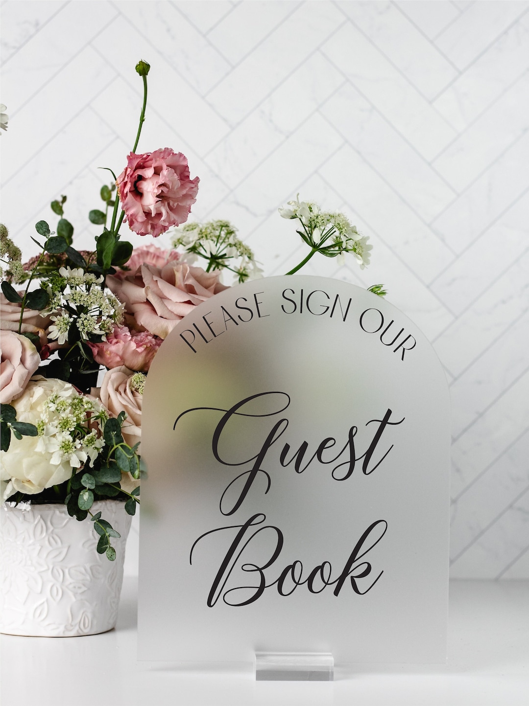 Please Sign Our Guestbook Sign, Wedding Guestbook Acrylic Menu ...