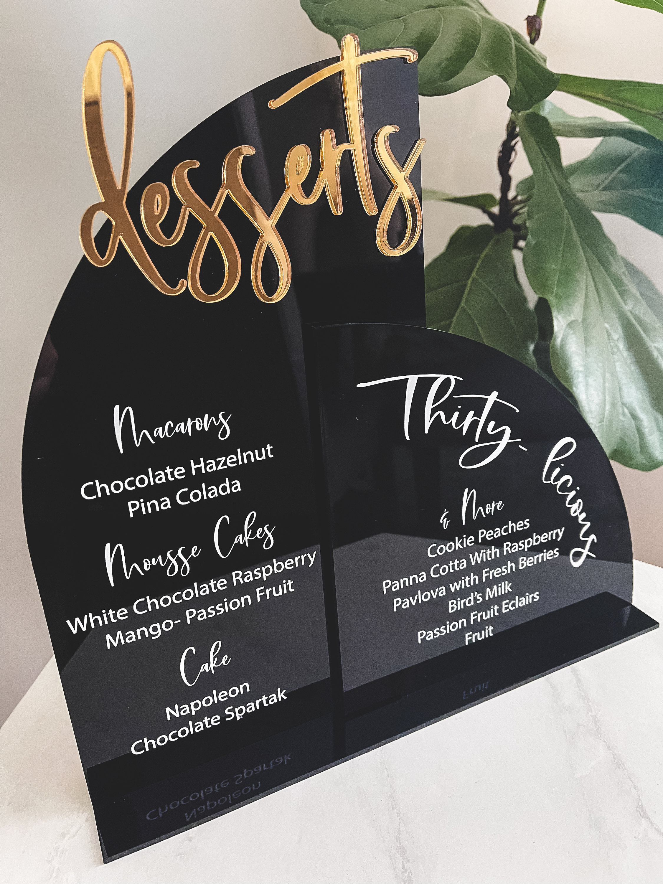 Wedding Sweets Sign, Wedding Desserts Menu, Arch Shape Menu, Modern ...