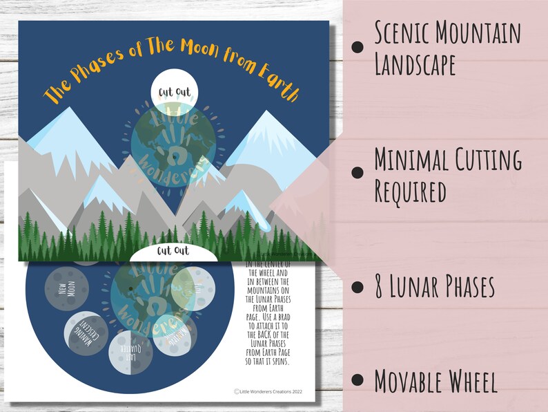 Lunar Phases From Earth Busy Book Activity Page Moon Phases, Outer ...