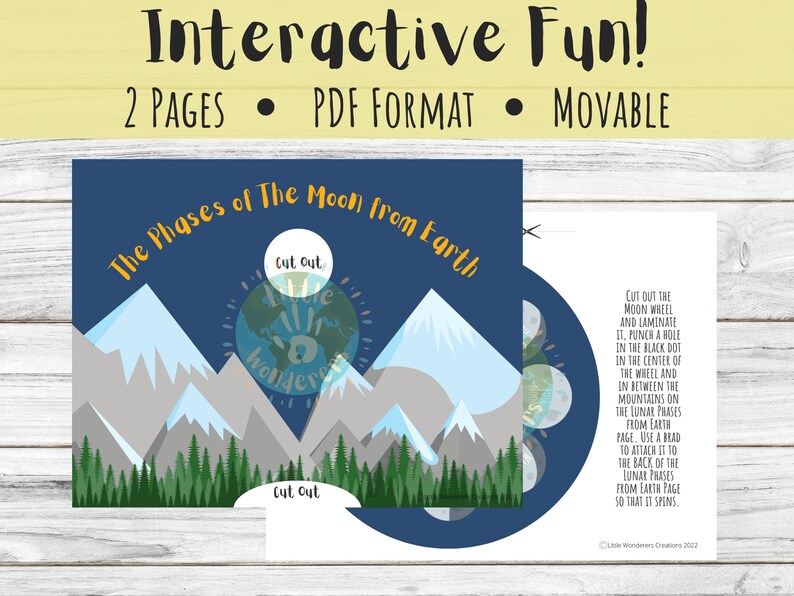 Lunar Phases From Earth Busy Book Activity Page Moon Phases, Outer ...