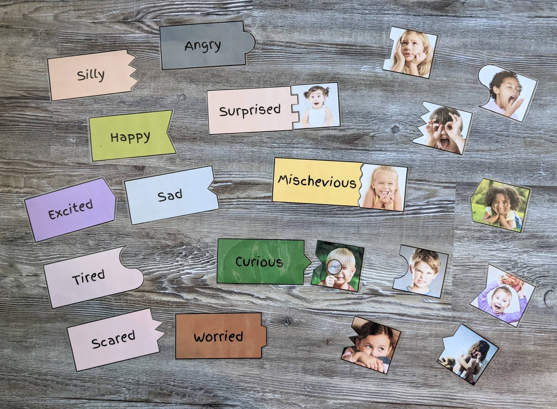 Learn About Emotions Puzzle Cards Feelings Preschool - Etsy