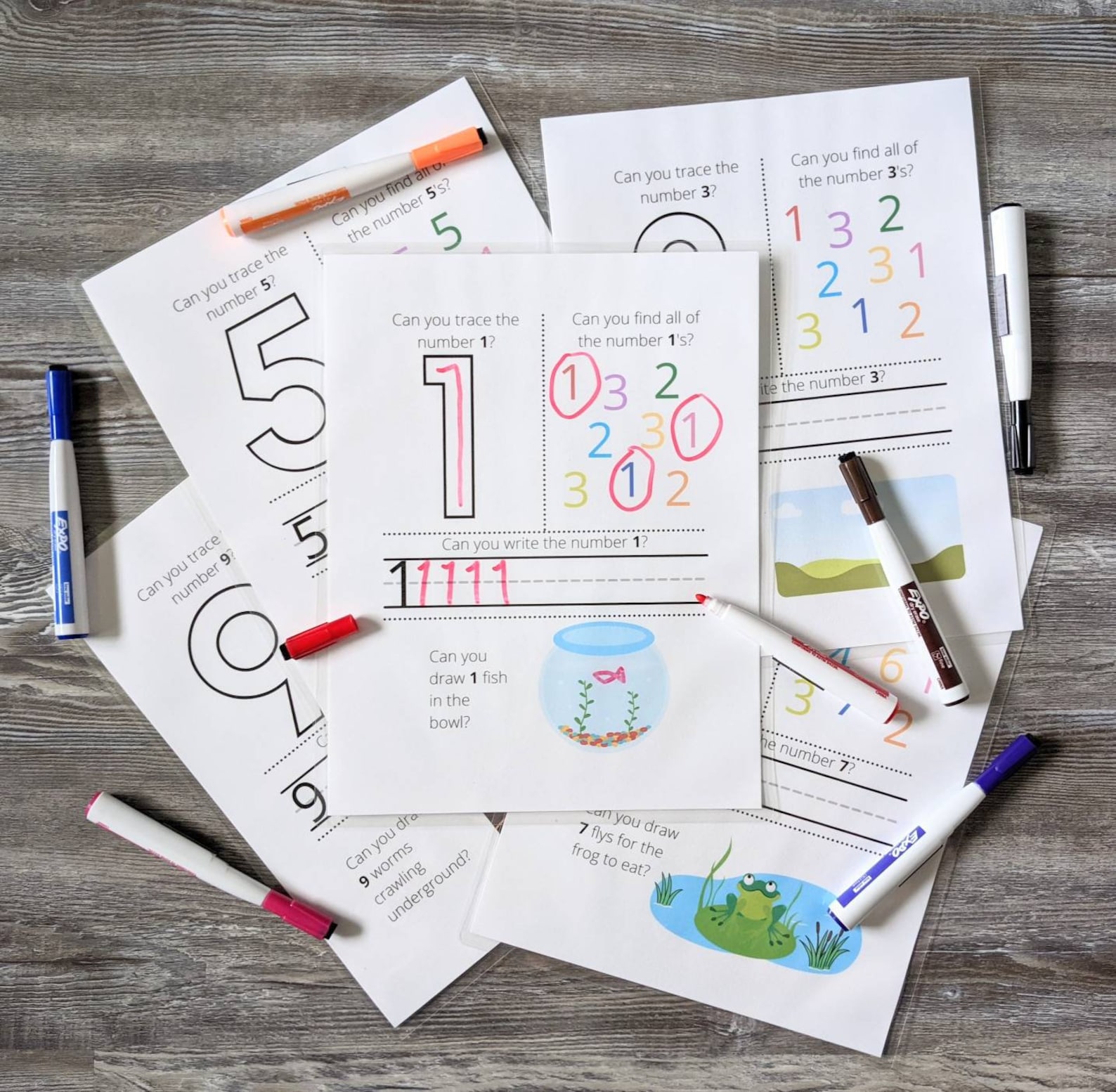 Number Worksheets Tracing Writing Number Recognition - Etsy