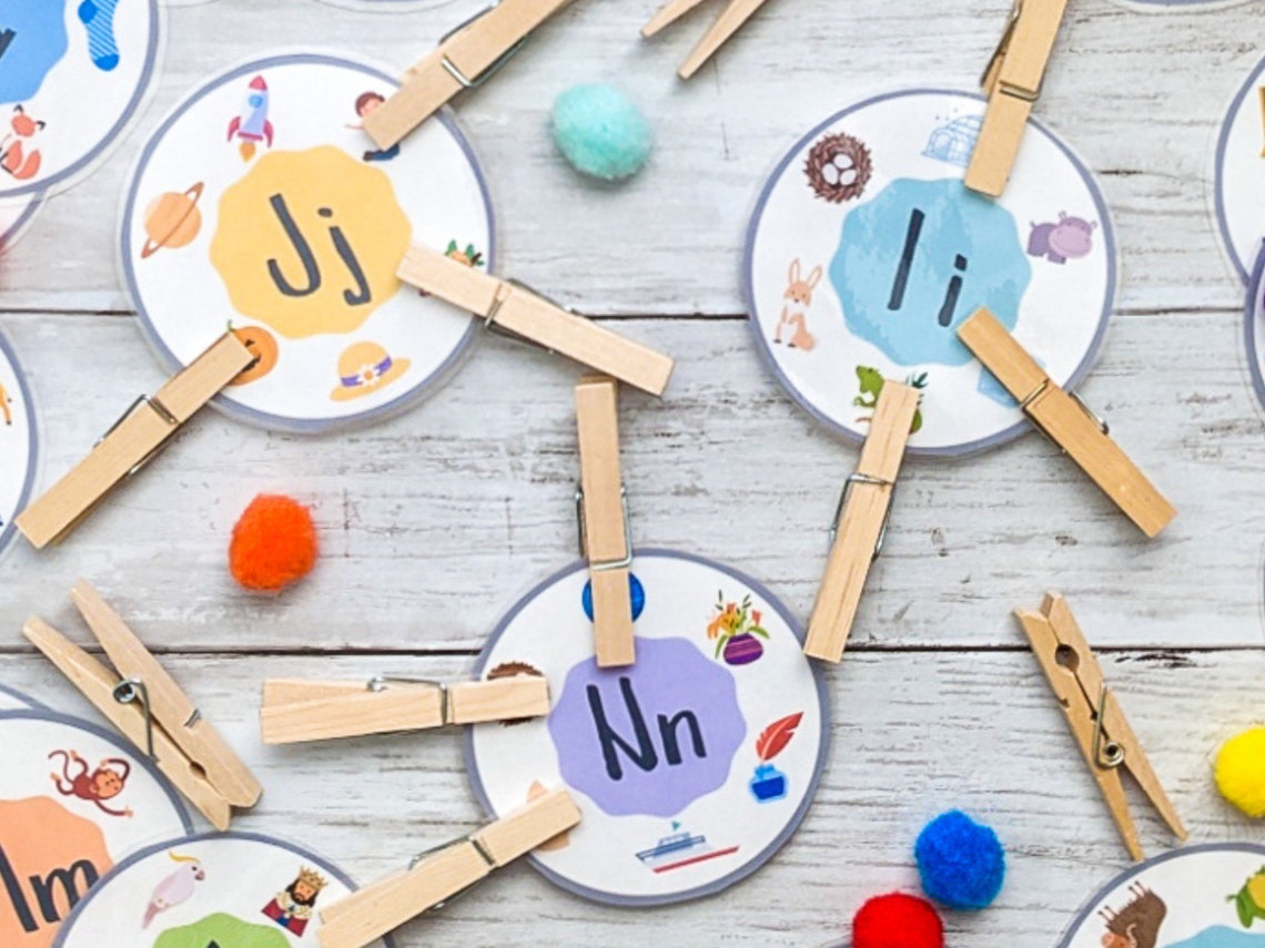 Alphabet Beginning Sounds Clip Cards Printable Homeschool - Etsy