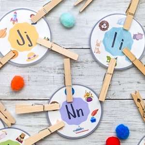 Alphabet Beginning Sounds Clip Cards Printable - Homeschool, Preschool ...