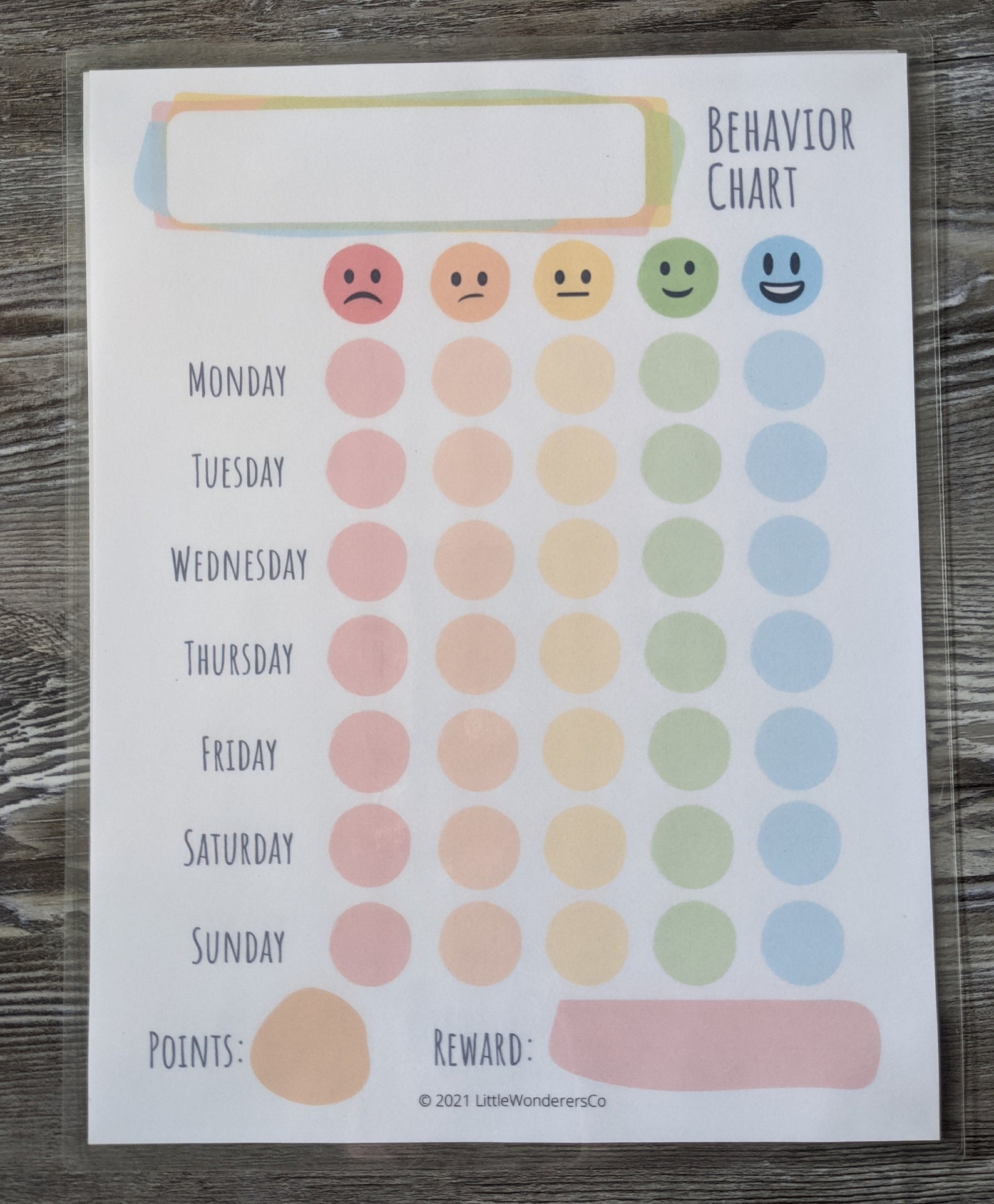 Personalizable Behavior Reward Chart Printable Homeschool - Etsy