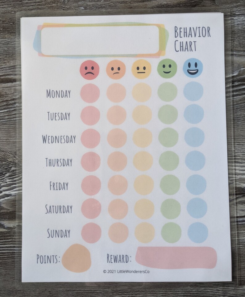 Personalizable Behavior Reward Chart Printable Homeschool - Etsy