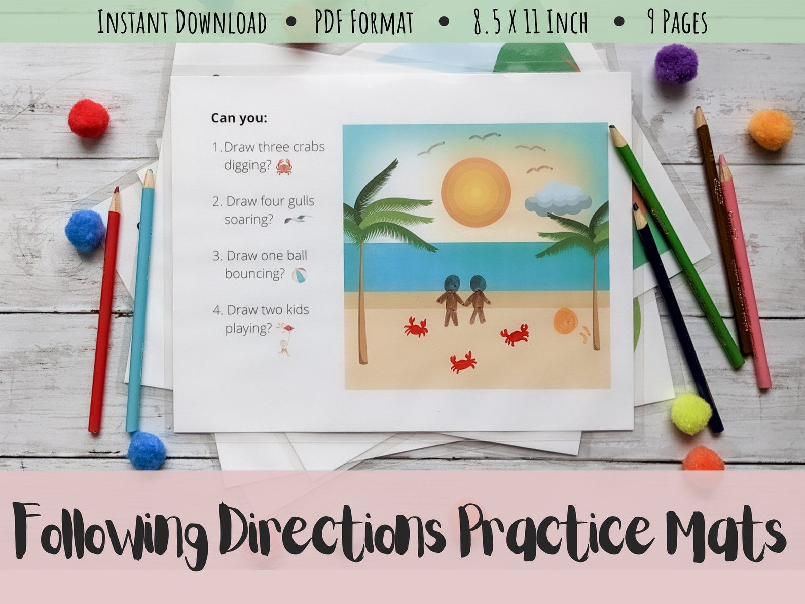 Following Directions Practice Sheets Drawing Preschool - Etsy