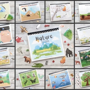 Nature Busy Book Printable - Preschool Quiet Activity, Travel Book ...