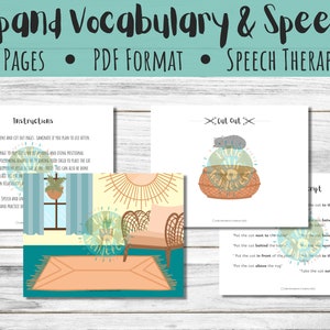Positional Words Speech Practice Mat - Speech Therapy, Expressive ...