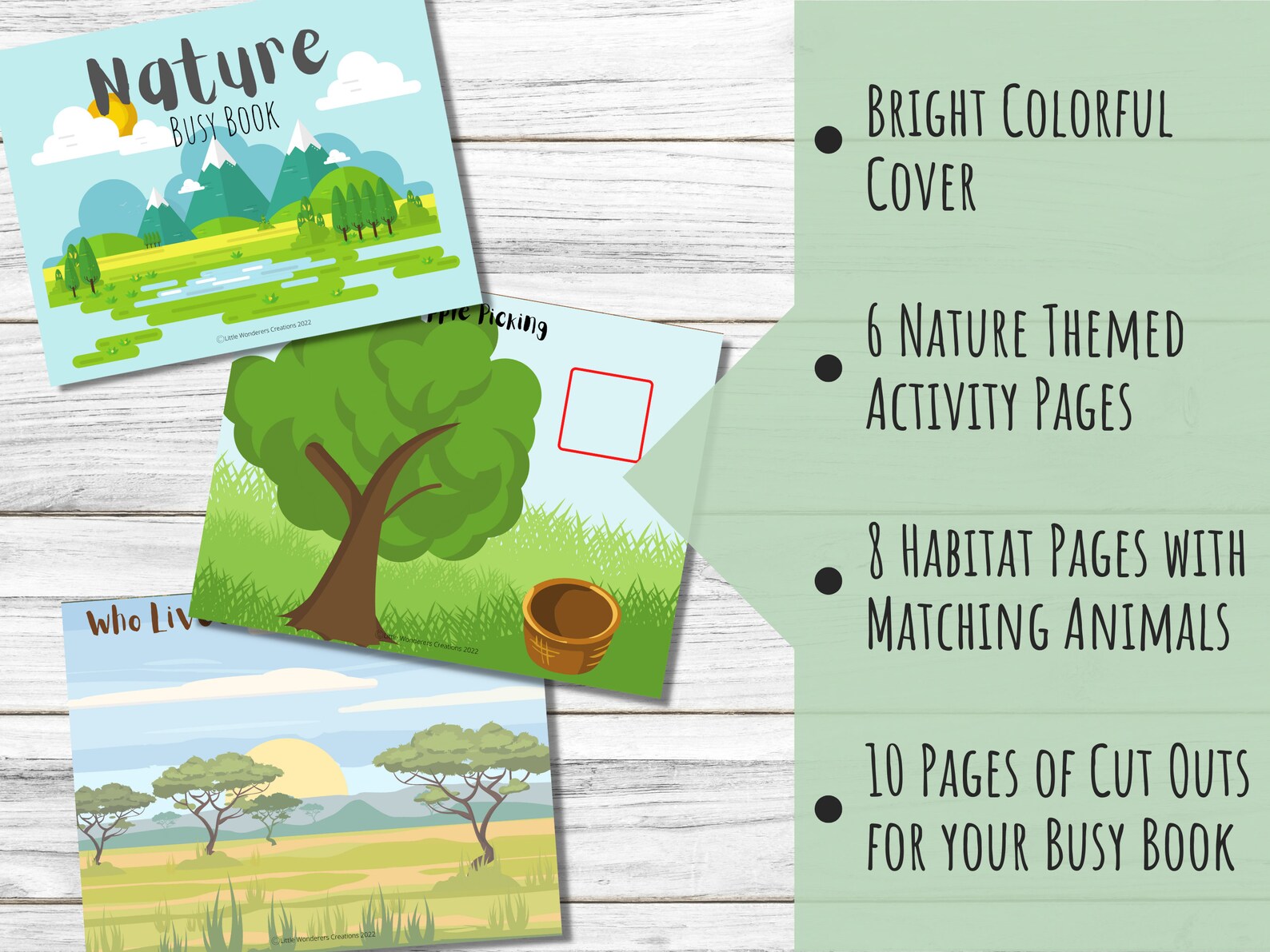 Nature Busy Book Printable Preschool Quiet Activity Travel - Etsy