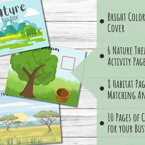 Nature Busy Book Printable - Preschool Quiet Activity, Travel Book ...