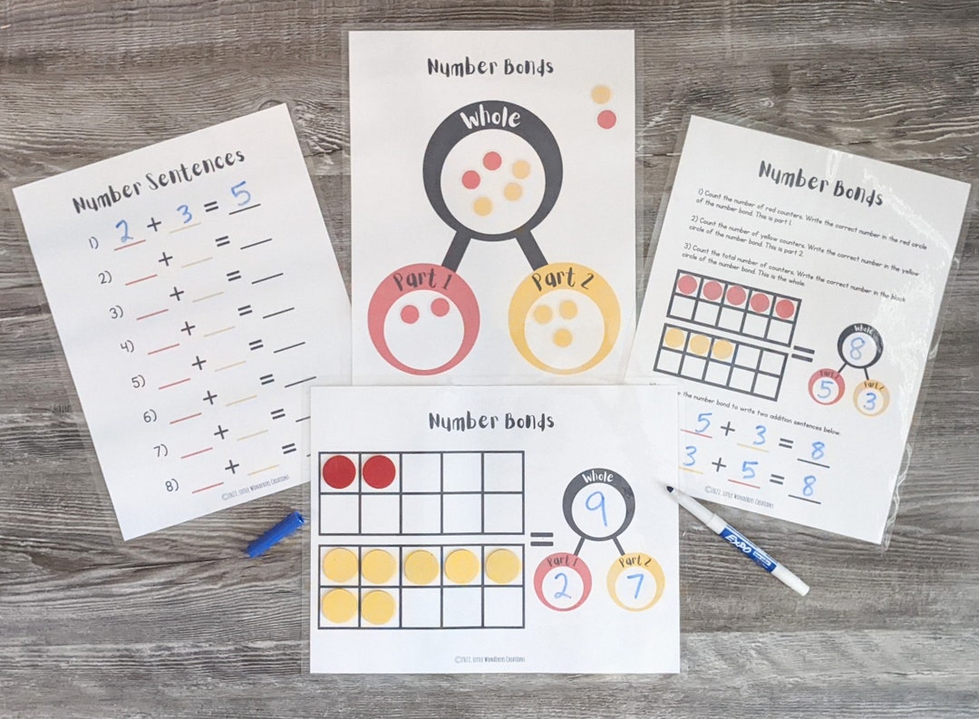 Number Bonds Addition Bundle Early Math, Kindergarten, First Grade ...