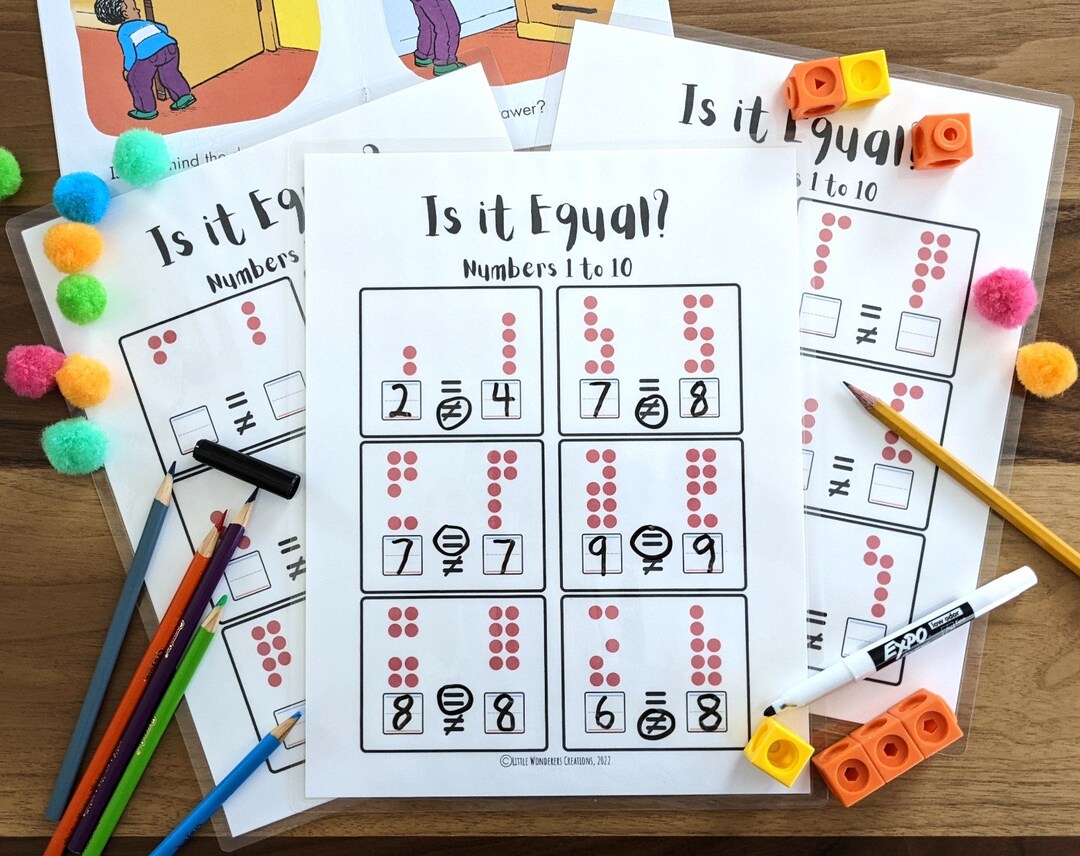 Is It Equal? Number Value Worksheets Dots 1 to 10 - Early Math ...