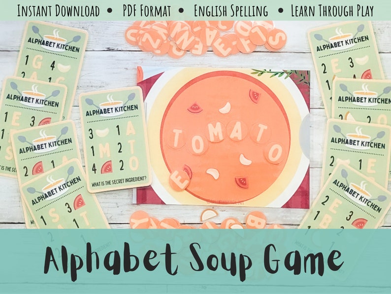 Alphabet Soup Game Activity - Counting, Spelling, Food, Cooking ...