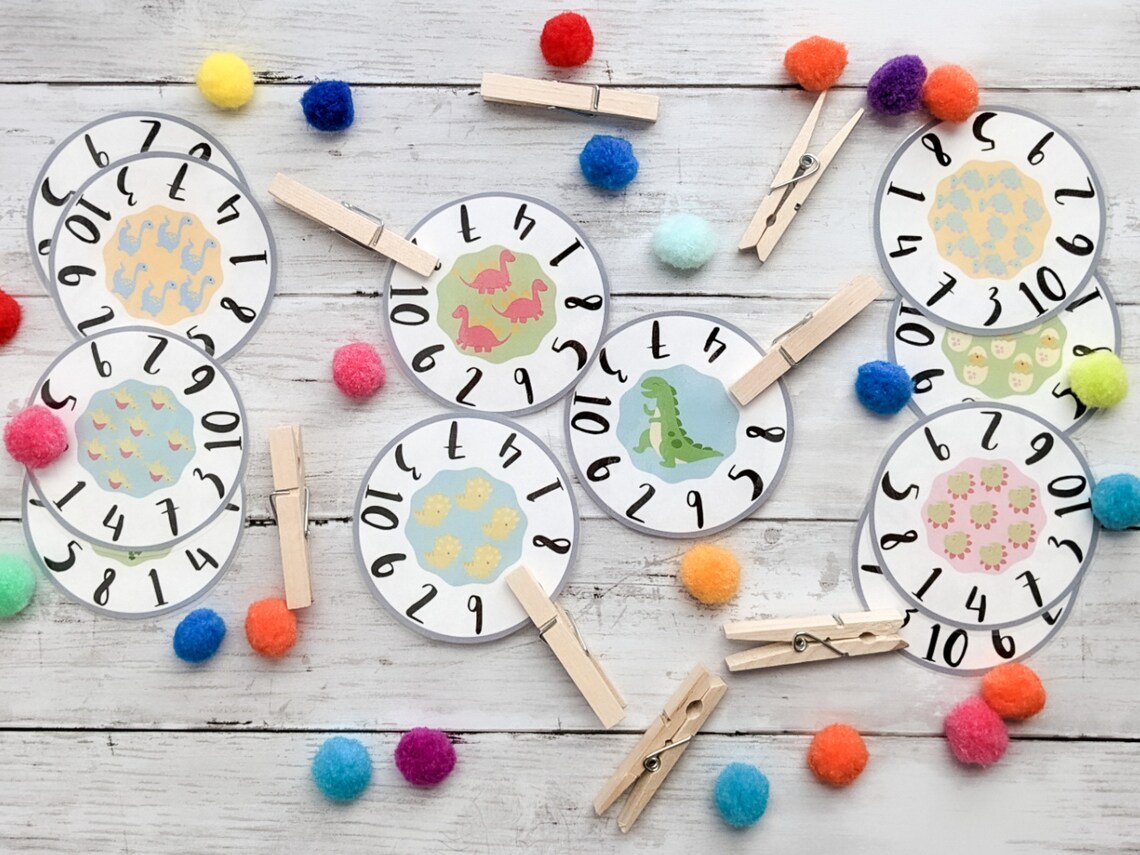 Dinosaur Themed Counting Clip Cards - Preschool, Fine Motor, Number ...