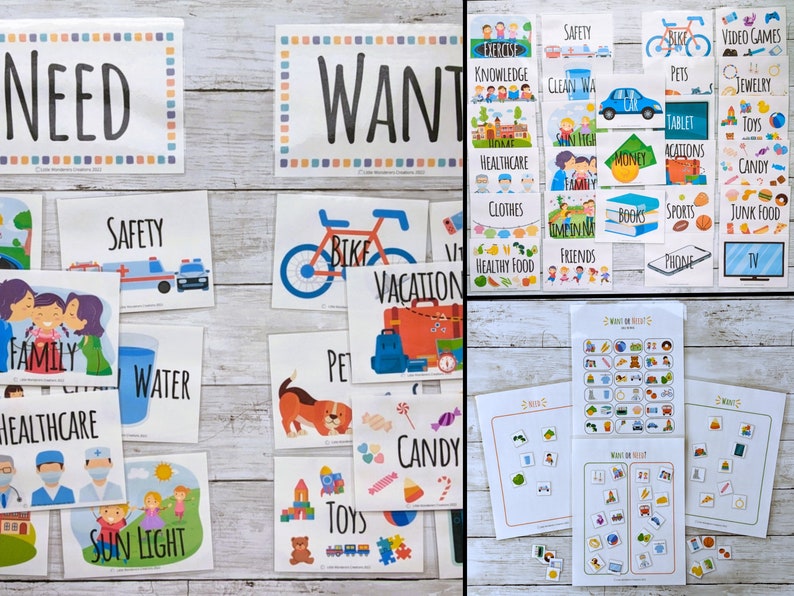 Need Vs Want Classroom White Board Sorting Activity | Social Emotional ...