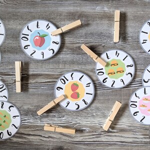 Food Themed Counting Clip Cards Preschool Homeschool - Etsy
