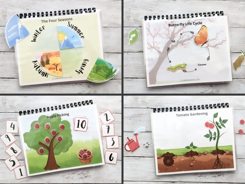 Nature Busy Book Printable - Preschool Quiet Activity, Travel Book ...