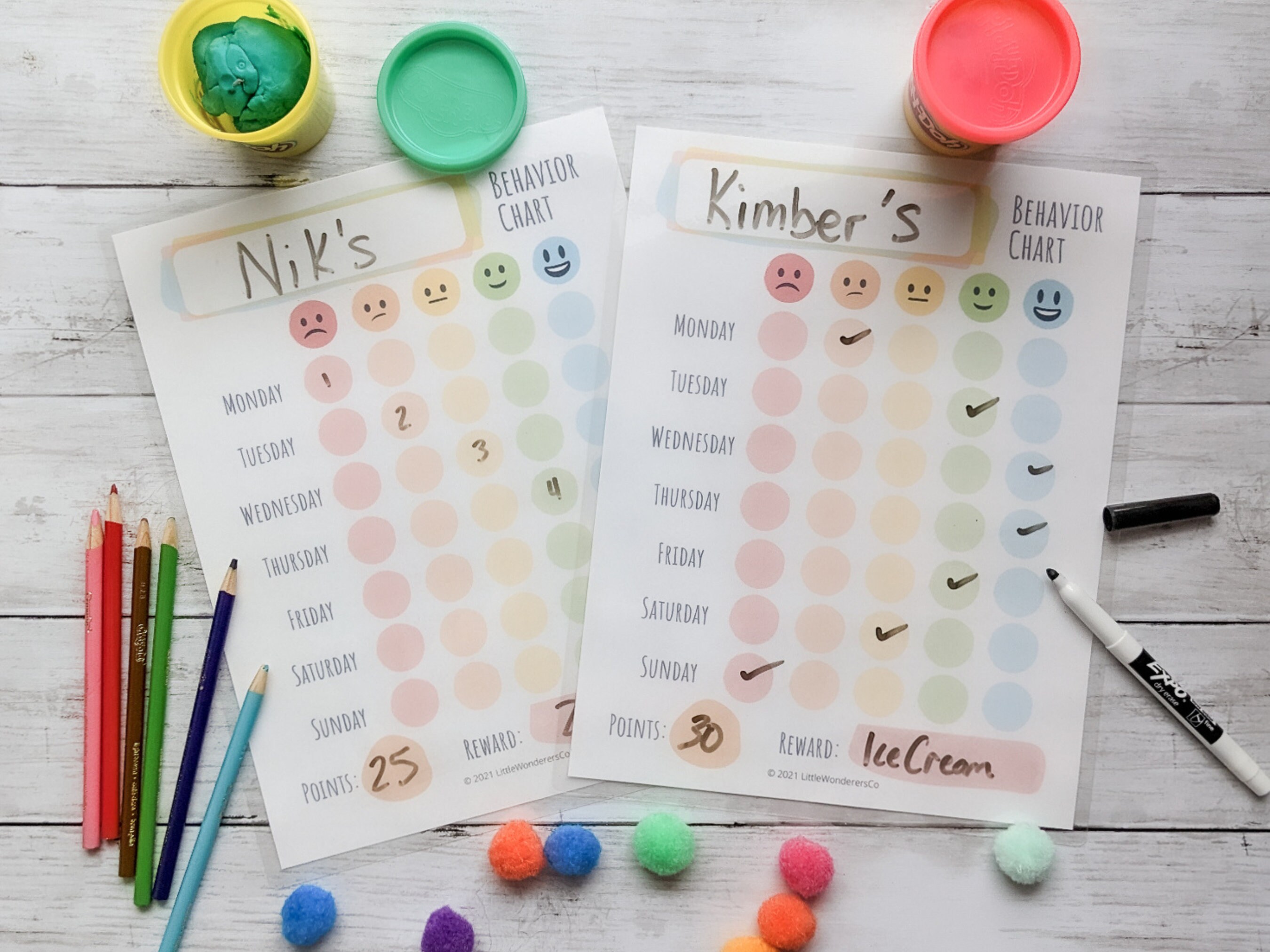 Personalizable Behavior Reward Chart Printable Homeschool - Etsy