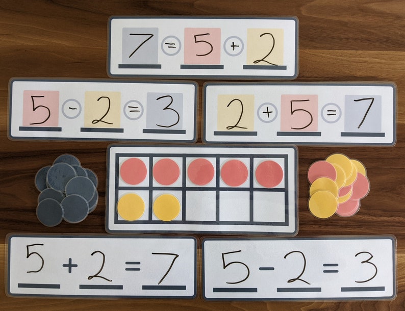 Number Sentence & Ten Frame Set - Early Math, Kindergarten, First Grade ...
