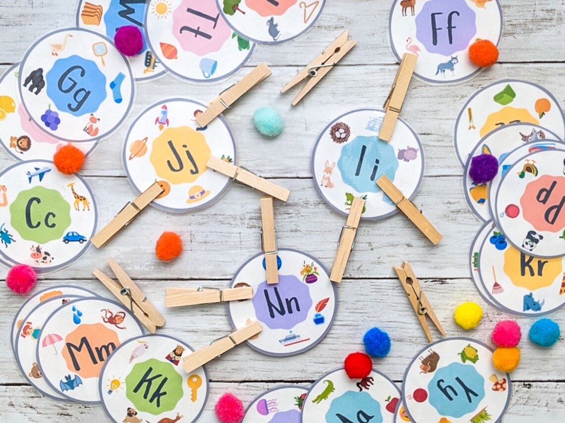 Alphabet Beginning Sounds Clip Cards Printable Homeschool - Etsy