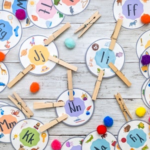 Alphabet Beginning Sounds Clip Cards Printable - Homeschool, Preschool ...