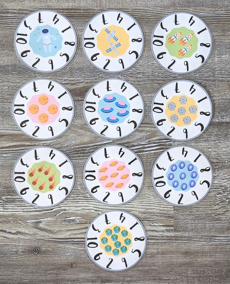 Space Themed Counting Clip Cards - Preschool, Homeschool, Number ...