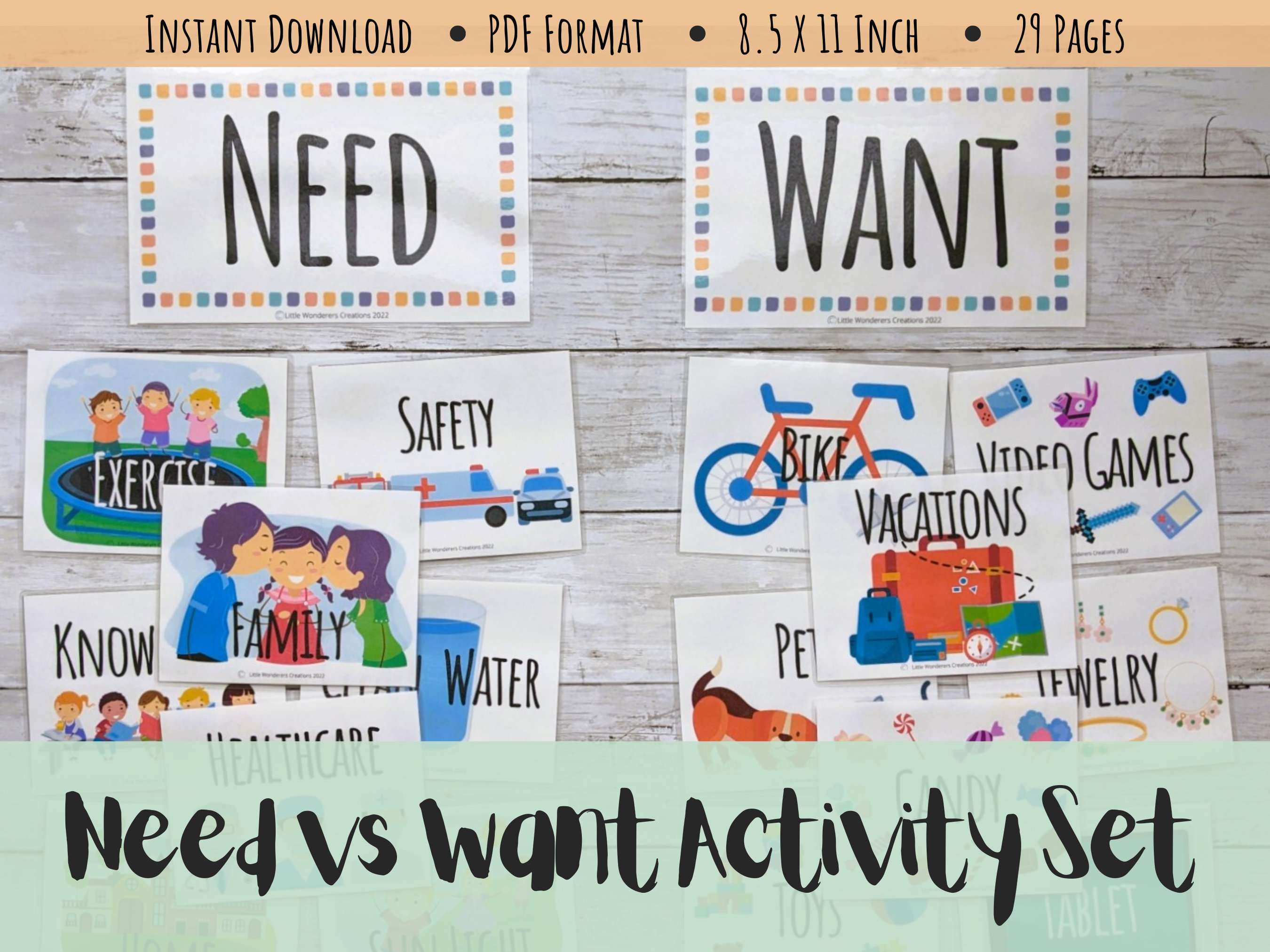 Need Vs Want Classroom White Board Sorting Activity | Social Emotional ...