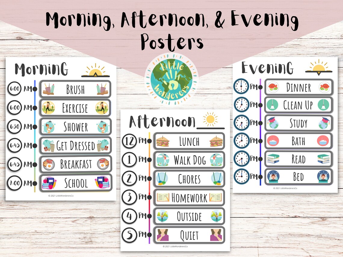 Customizable Visual Wall Schedule - Routine, Homeschool, Autism, Speech ...