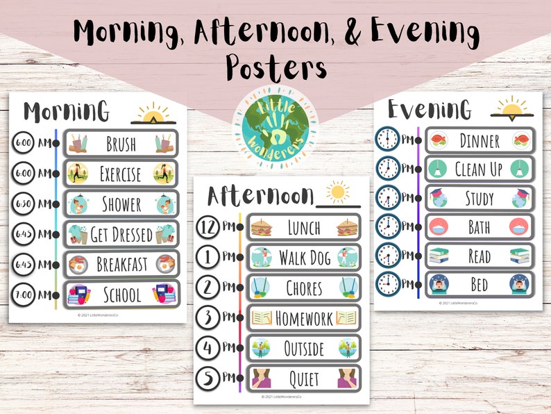 Customizable Visual Wall Schedule Routine Homeschool - Etsy