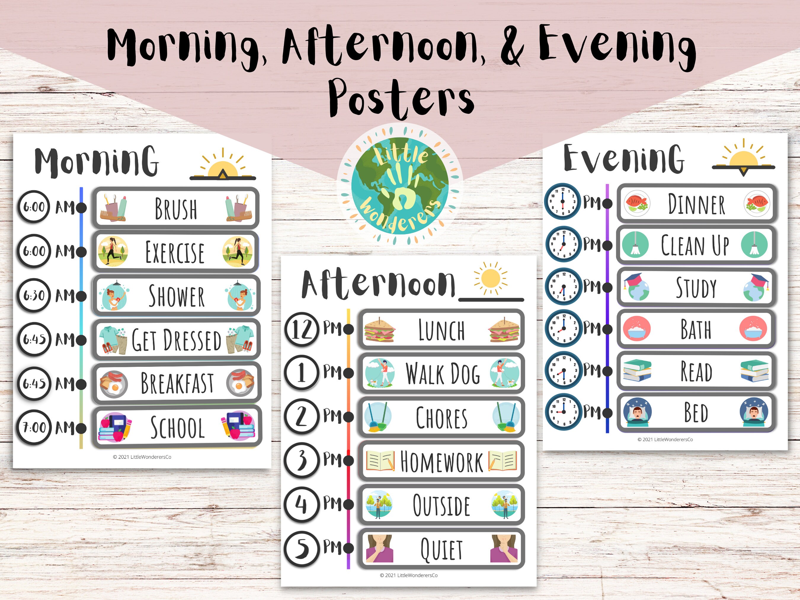 Customizable Visual Wall Schedule - Routine, Homeschool, Autism, Speech ...
