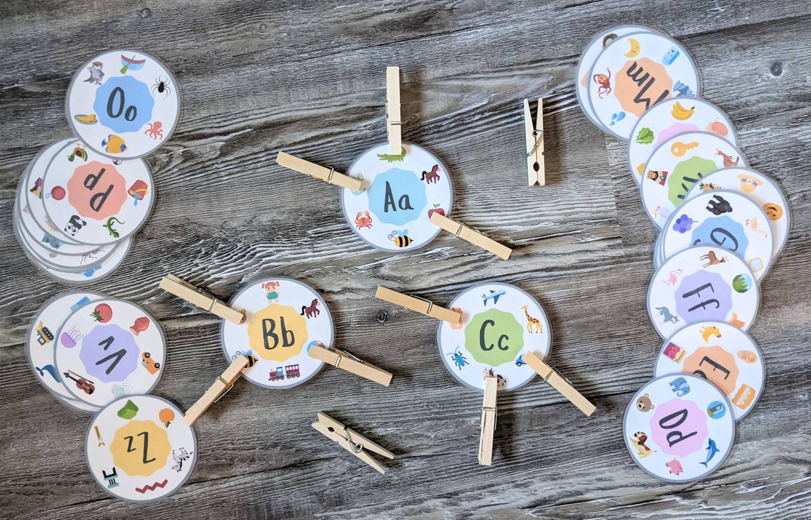 Alphabet Beginning Sounds Clip Cards Printable Homeschool | Etsy