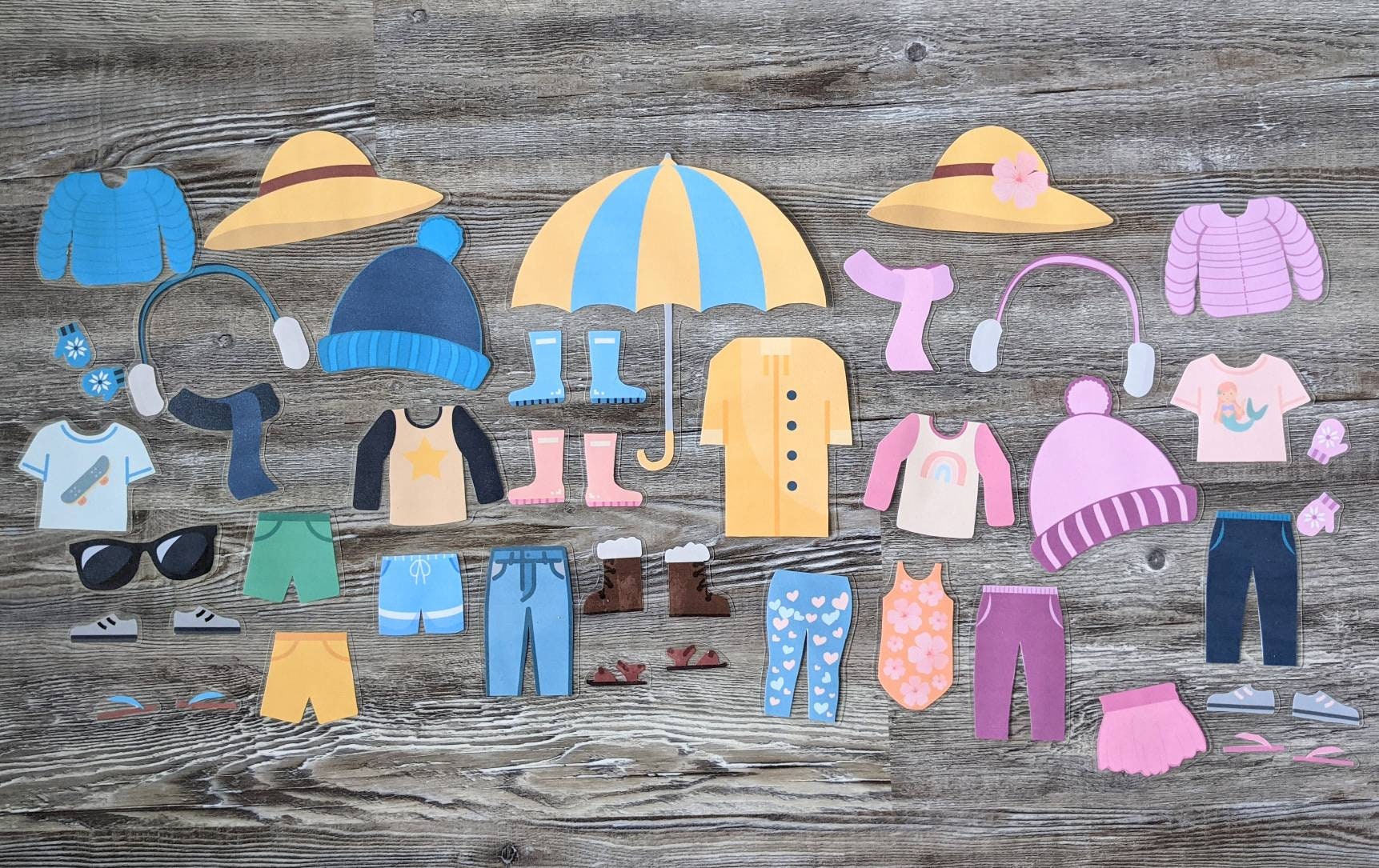 Seasons and Weather Clothing Activity Mats Printable - Homeschool ...