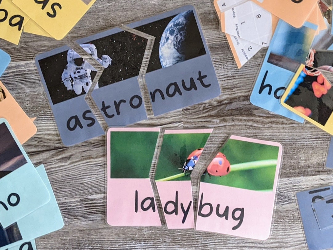 Three Syllable Word Puzzles Homeschool English Language - Etsy