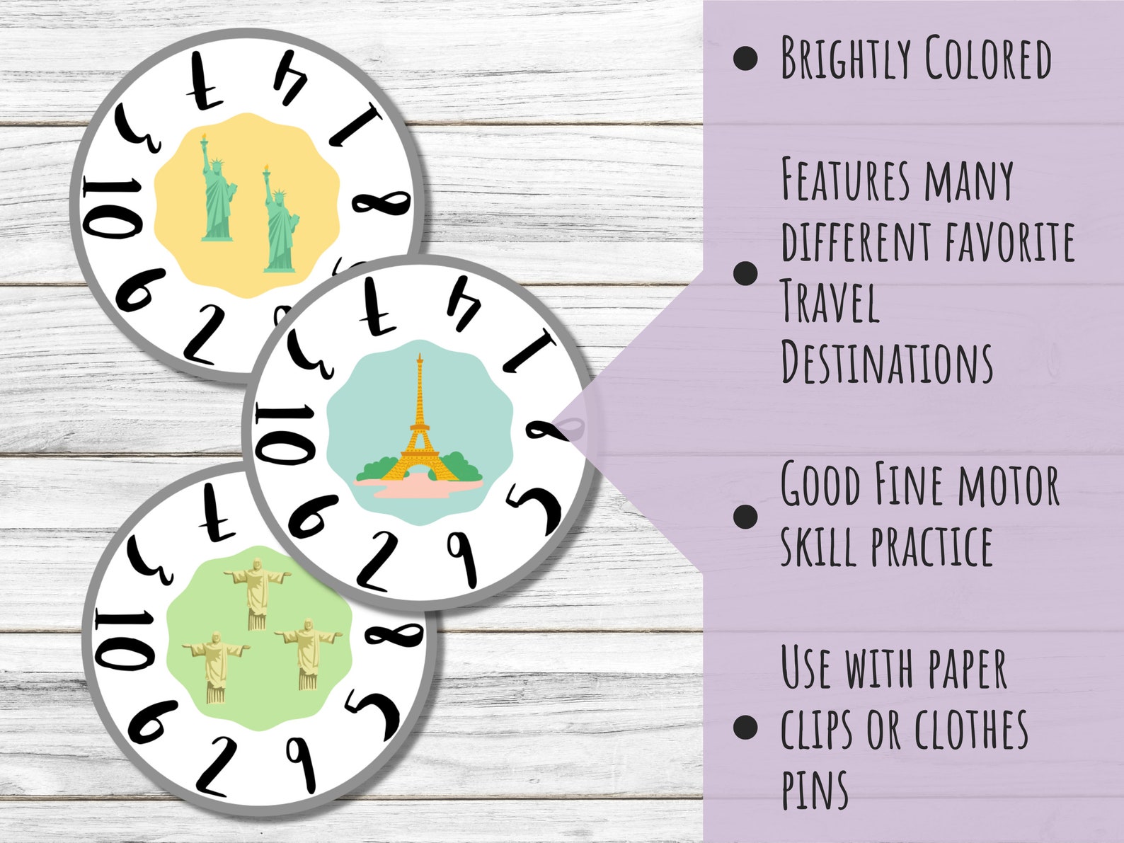 Travel Themed Counting Clip Cards - Preschool, Homeschool, Number ...