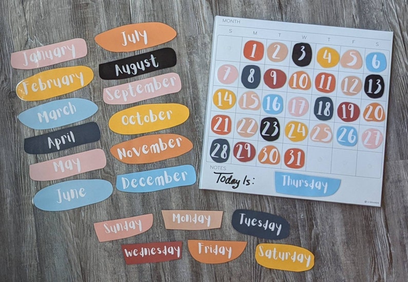 Desert Classroom Wall Calendar Card Set Warm Colors, Printable Calendar ...