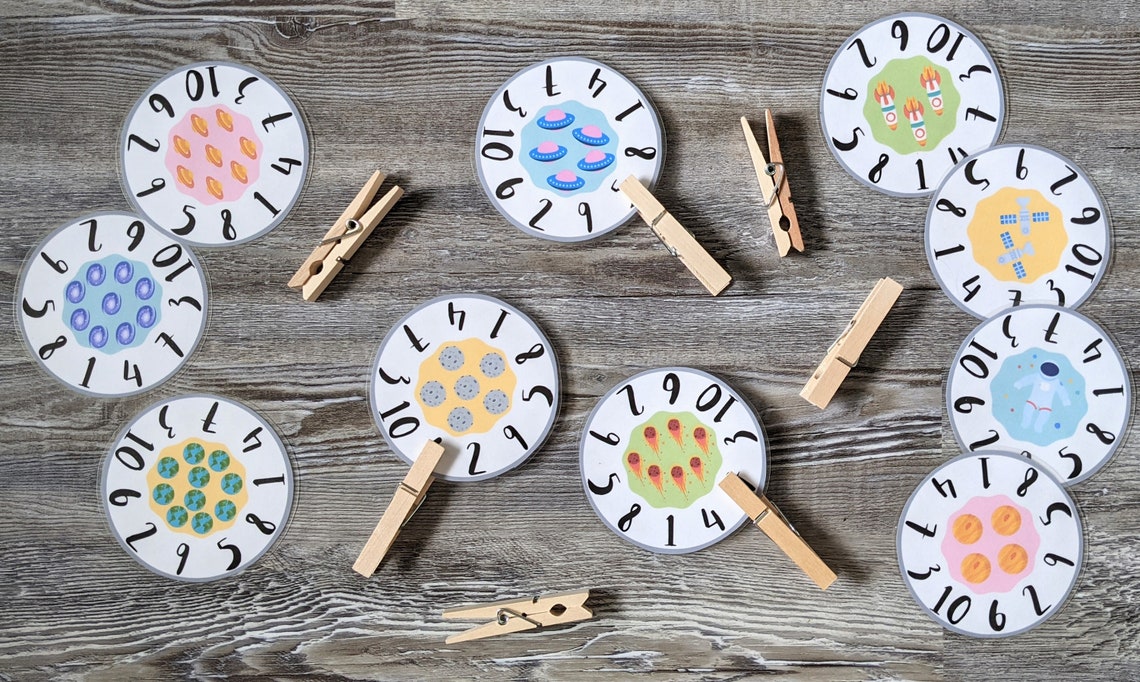 Space Themed Counting Clip Cards - Preschool, Homeschool, Number ...