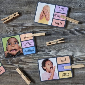Learn About Emotions Clip Cards Preschool Kindergarten - Etsy