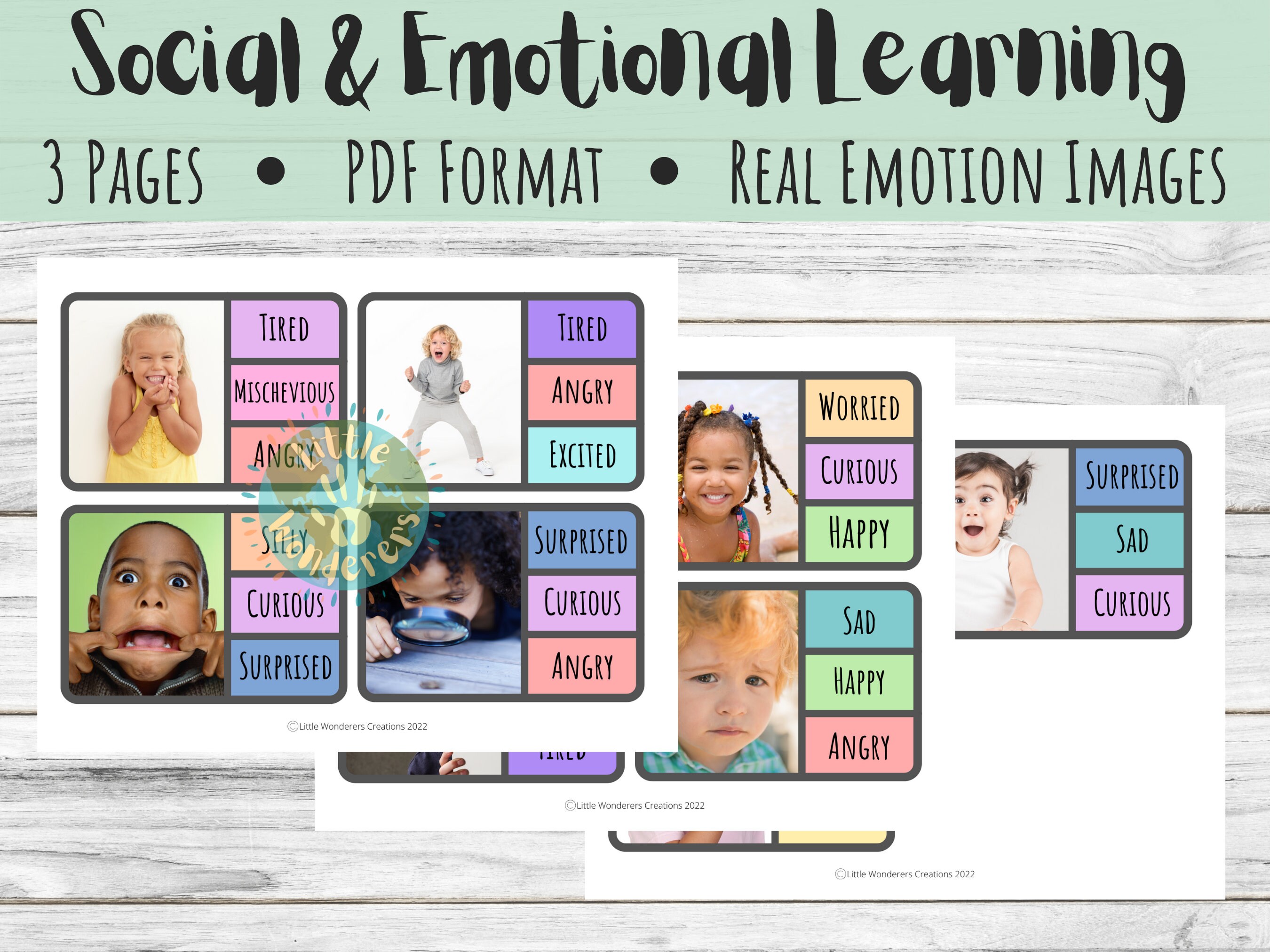 Learn About Emotions Clip Cards - Preschool, Kindergarten, Feelings ...
