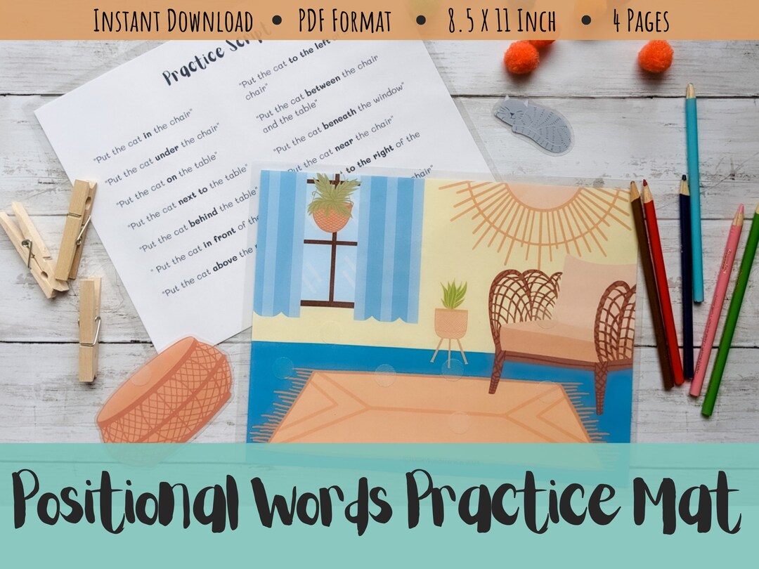 Positional Words Speech Practice Mat - Speech Therapy, Expressive ...