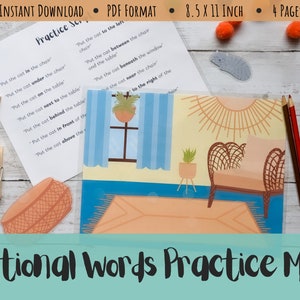 Positional Words Speech Practice Mat - Speech Therapy, Expressive ...