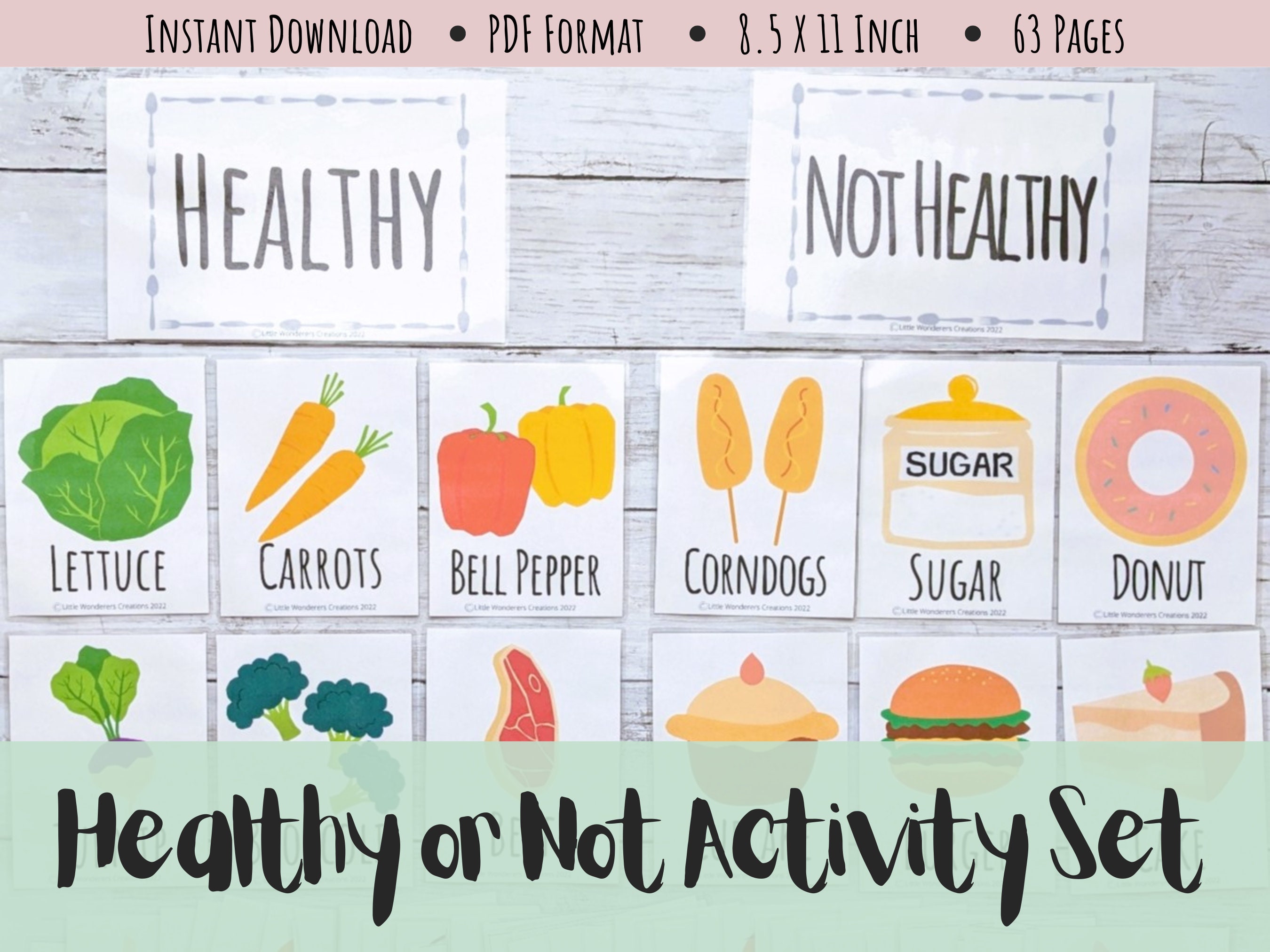 Healthy or Not Healthy Classroom Board Sorting Activity | Physical ...